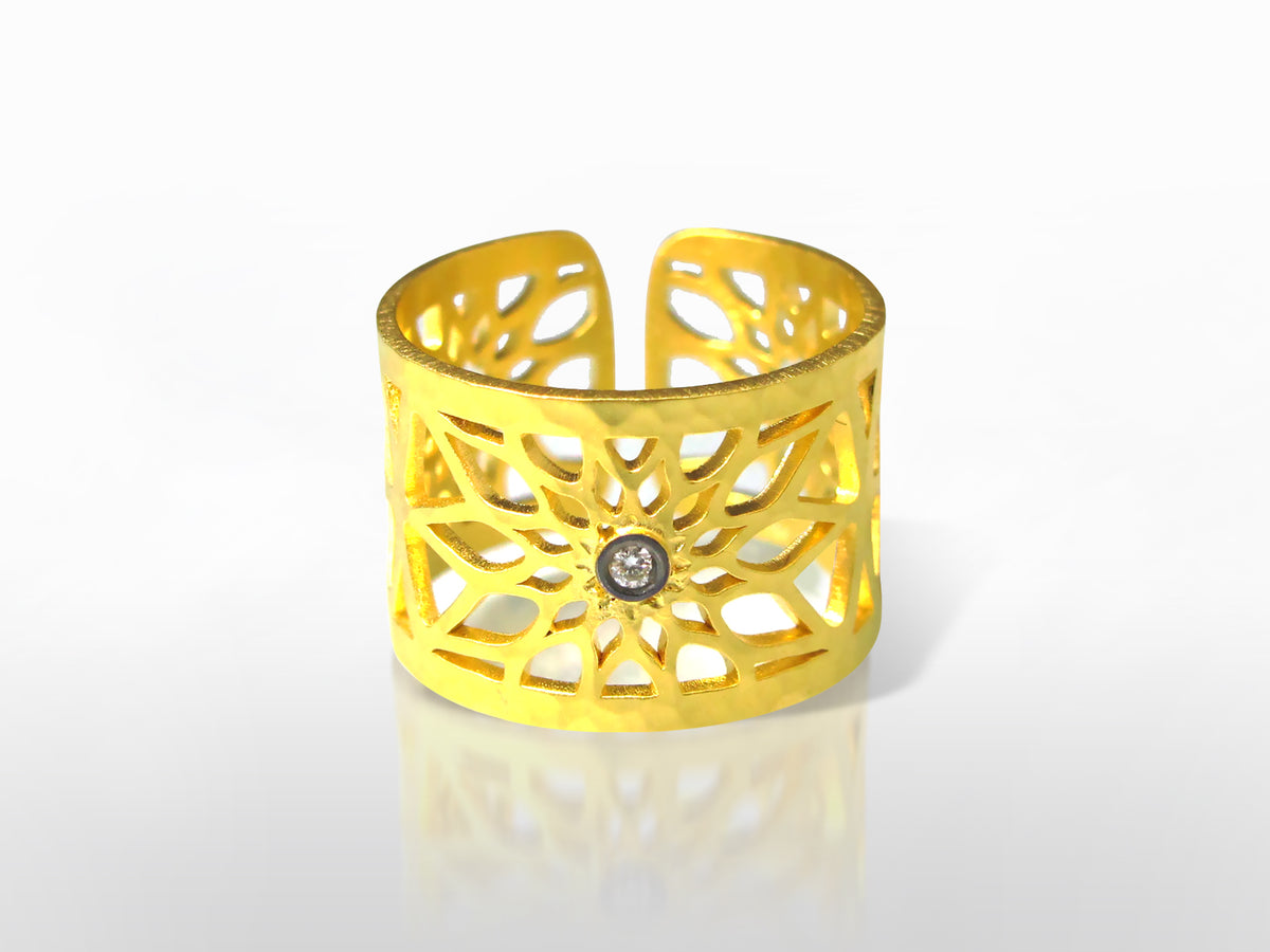KUR-179 - Yellow Gold and Diamond Ring by Kurtulan – Marina D