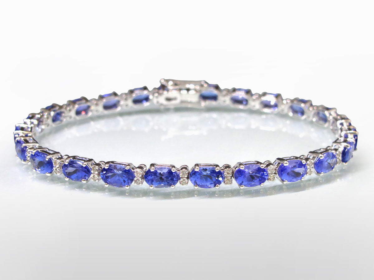 FAS-15901-18K White Gold Tanzanite & Diamond Bracelet – Marina D